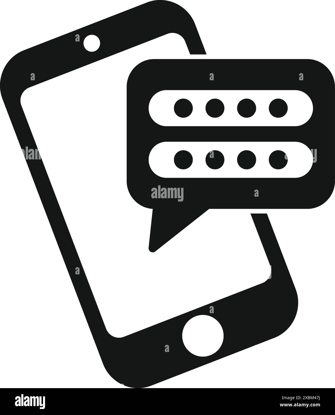 Black and white icon of a smartphone showing a password request notification Stock Vector Image ...