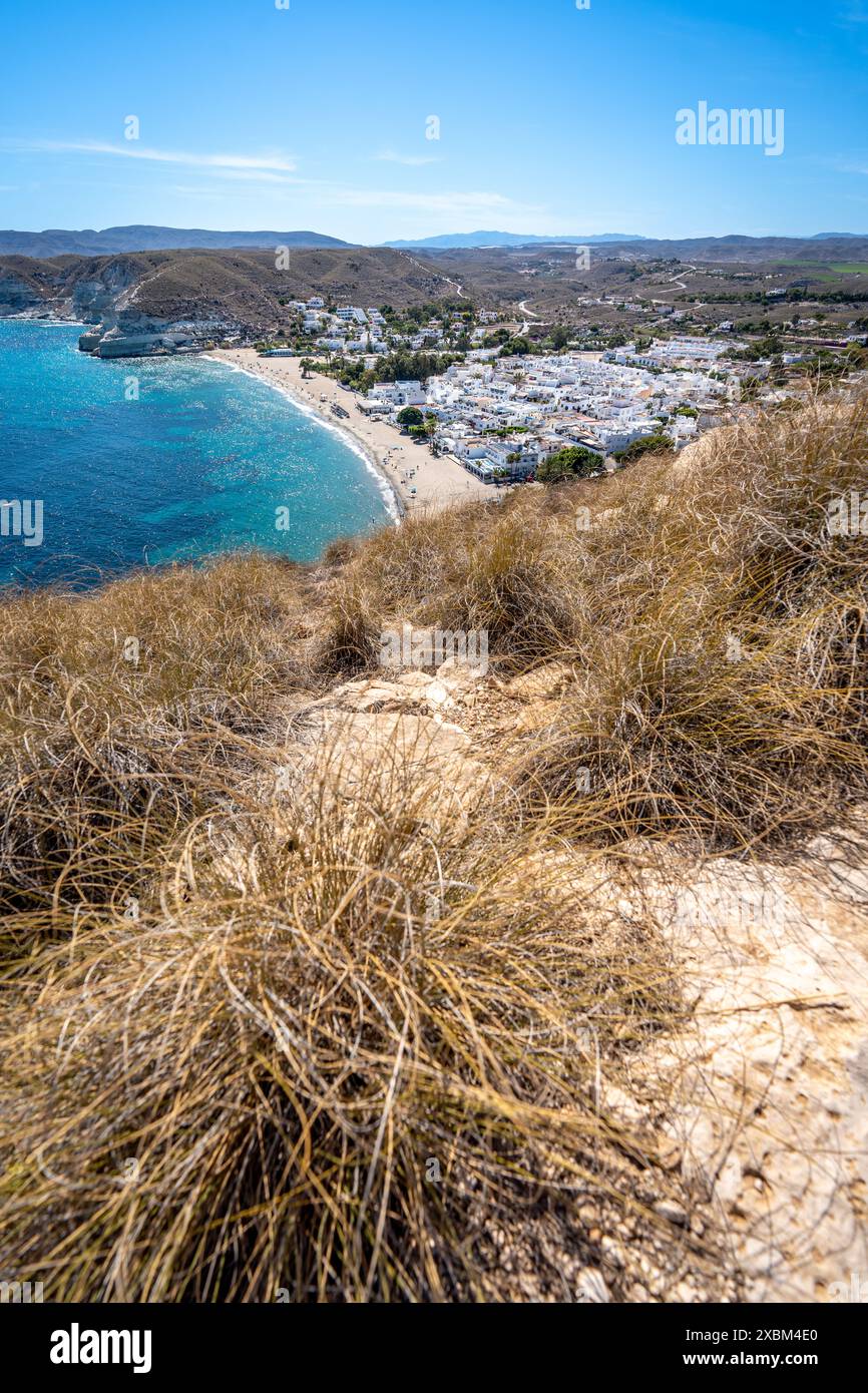 Agua Amarga vertical View from Old Mineral Loading Dock Mirador Stock ...
