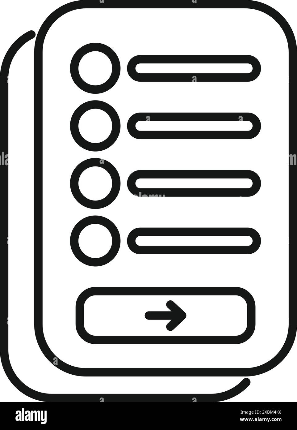 Online survey form showing checkboxes and next button for user experience research Stock Vector ...