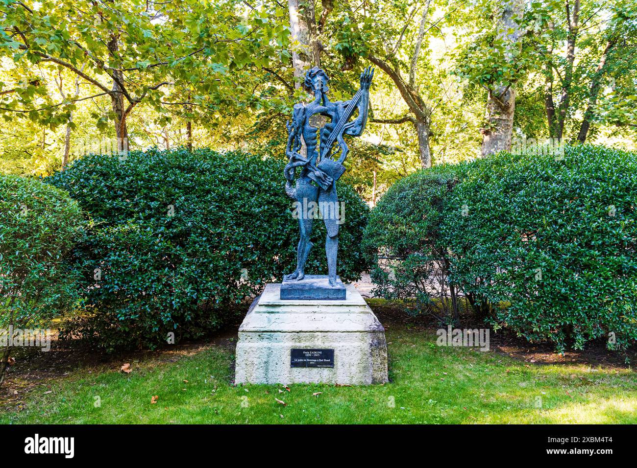 Monument to French writer Paul Eluard inside Jardin du Luxembourg in ...