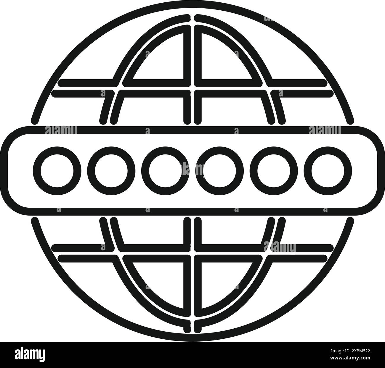 Simple design of a globe with a loading bar, representing the concept ...