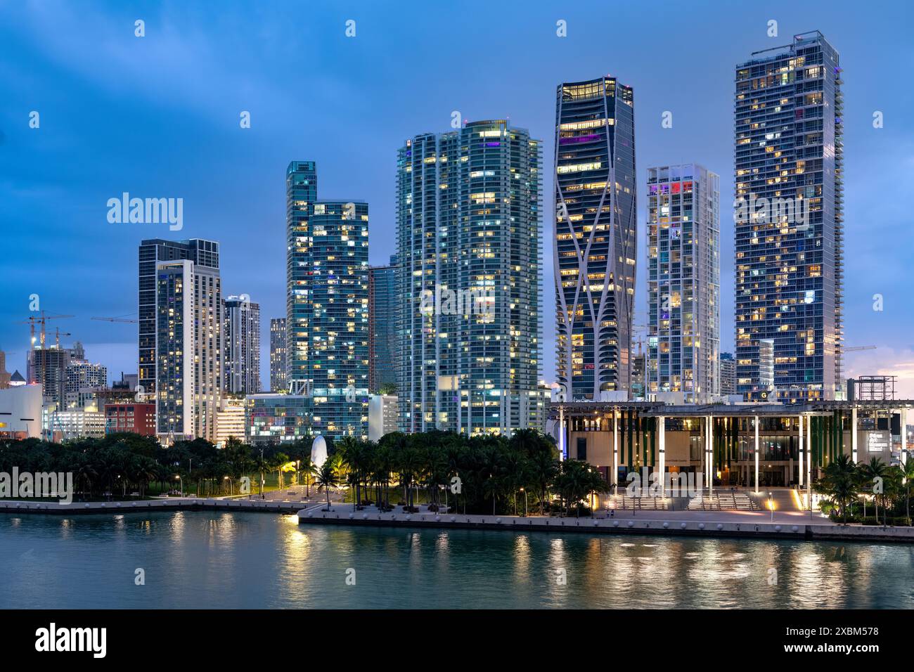 Miami, Florida, United States: Modern skyscrapers and Maurice A. Ferre ...