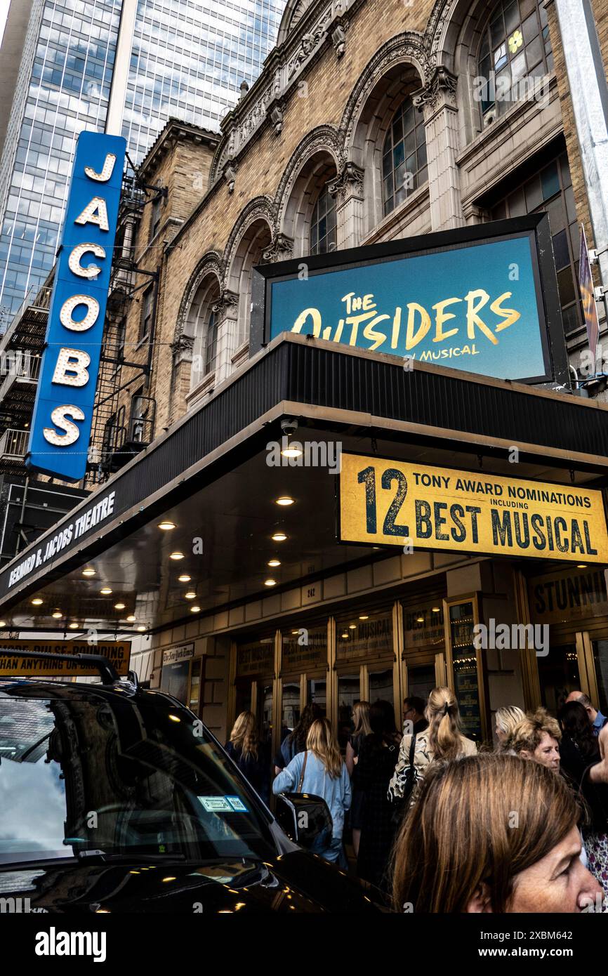 "The Outsiders" at the Jacobs Theatre on Broadway, New York, NY., USA ...