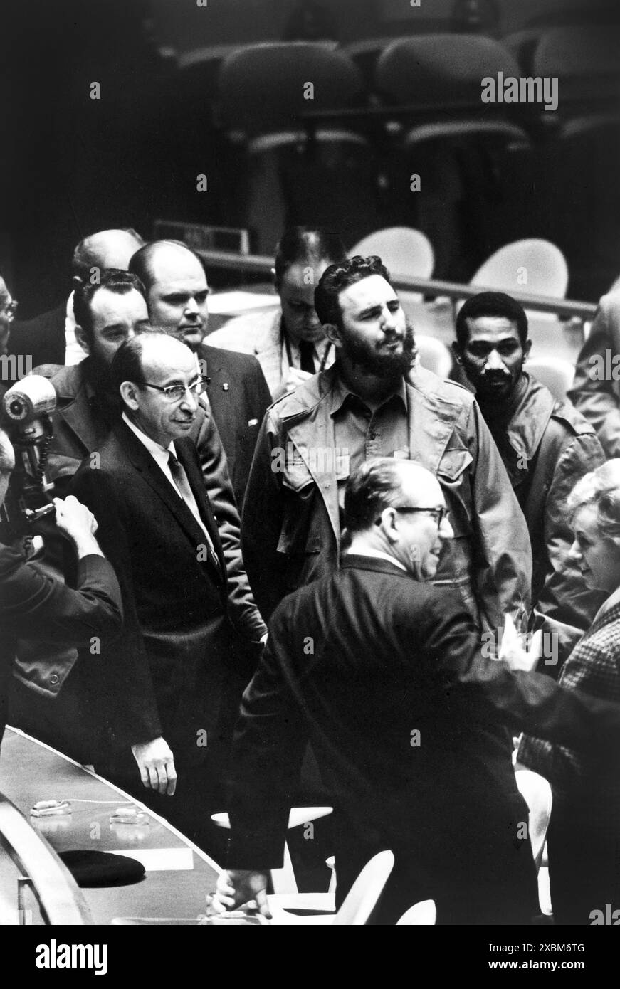 Fidel Castro, president of Cuba, at a meeting of the United Nations ...