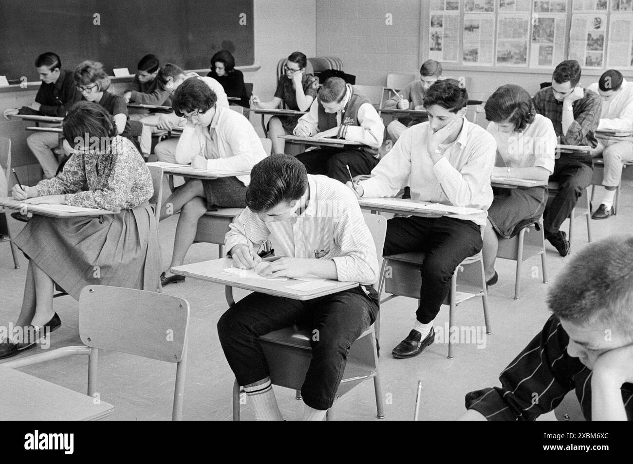 U.S. High School students taking college board exams, Warren K. Leffler ...