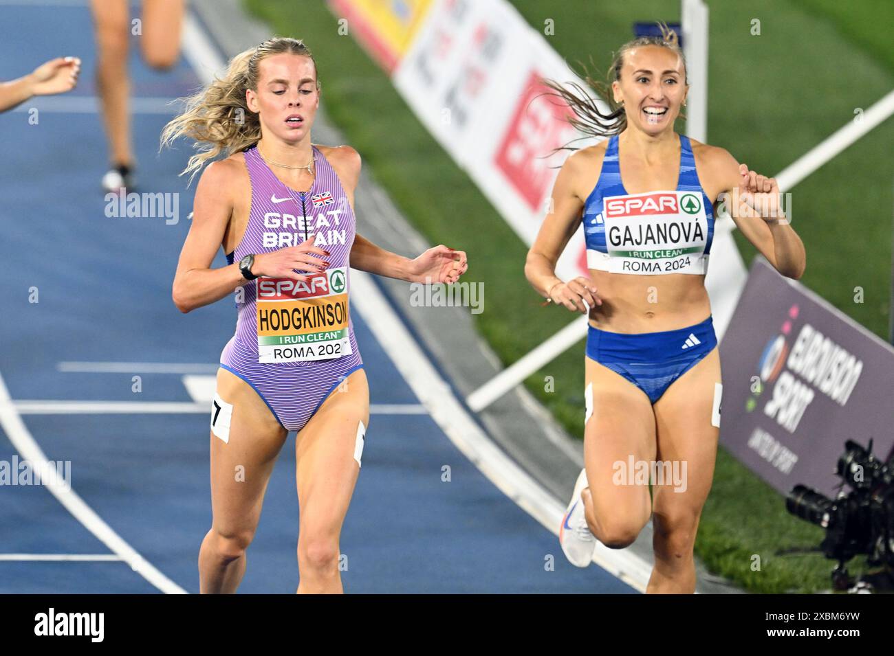 Rome, Italy. 12th June, 2024. Keely HODGKINSON of Great Britain wins ...
