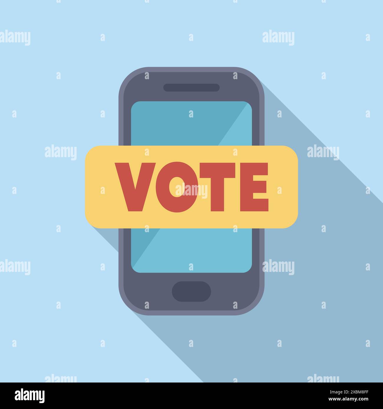 Smartphone showing vote sign for online voting and election, digital ...