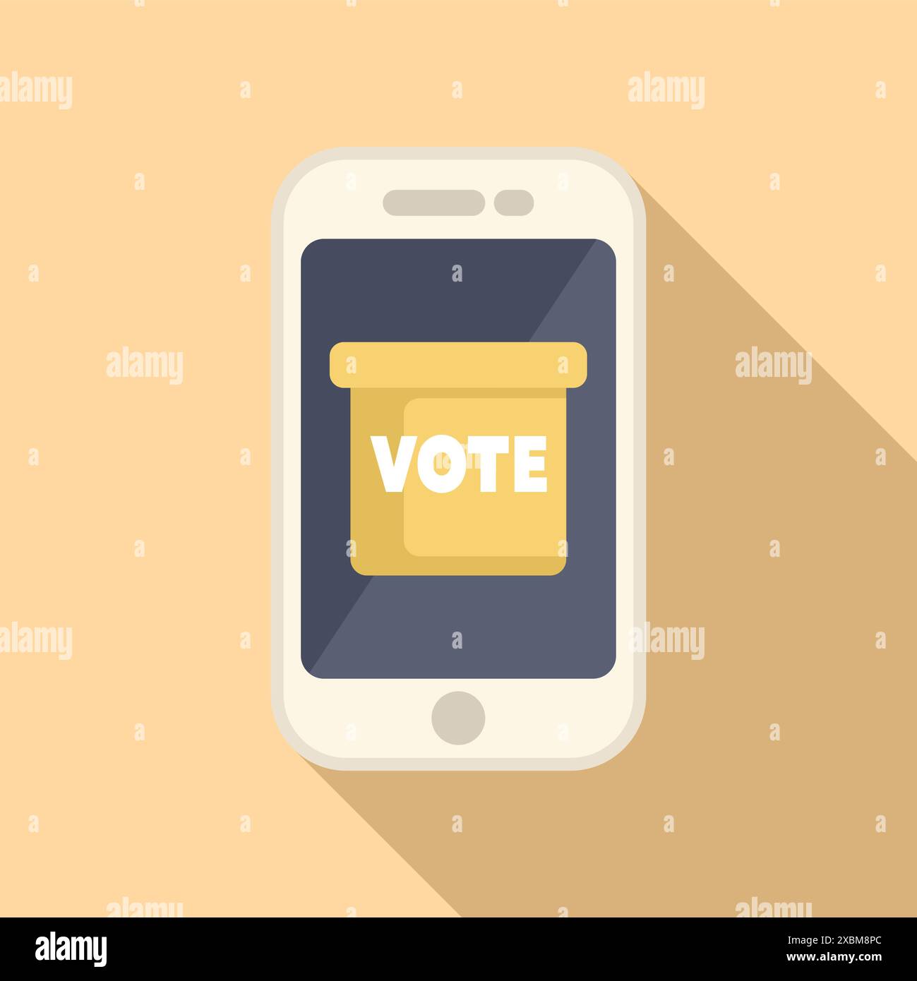 Smartphone is displaying vote box on screen representing online voting ...