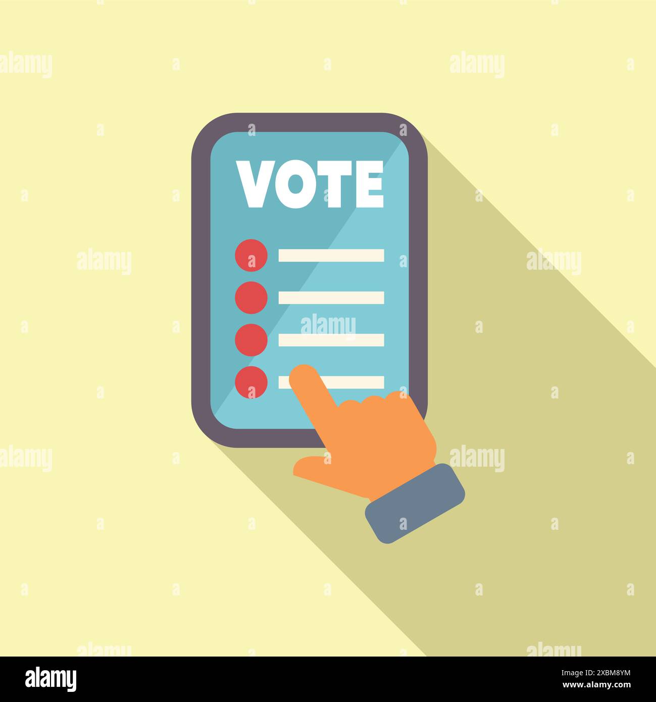 Person is voting online, using a tablet with an electronic voting ...