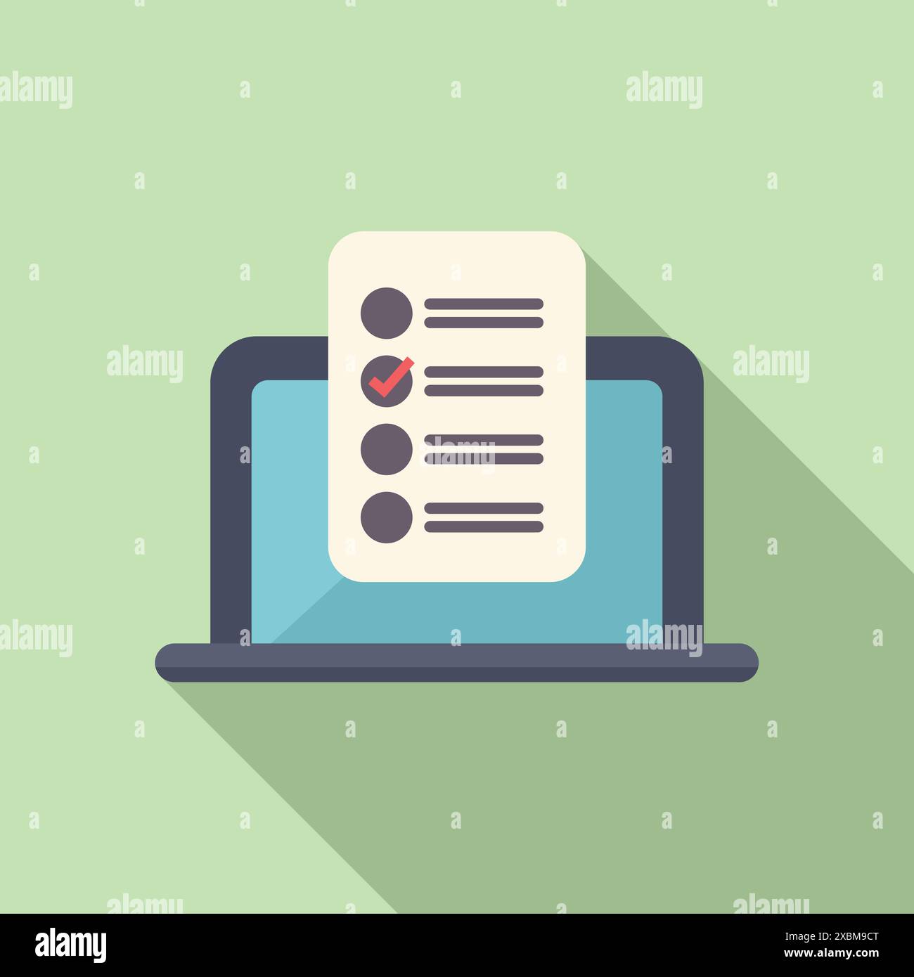 Online survey form on a laptop computer screen with a checkbox selected Stock Vector Image & Art ...
