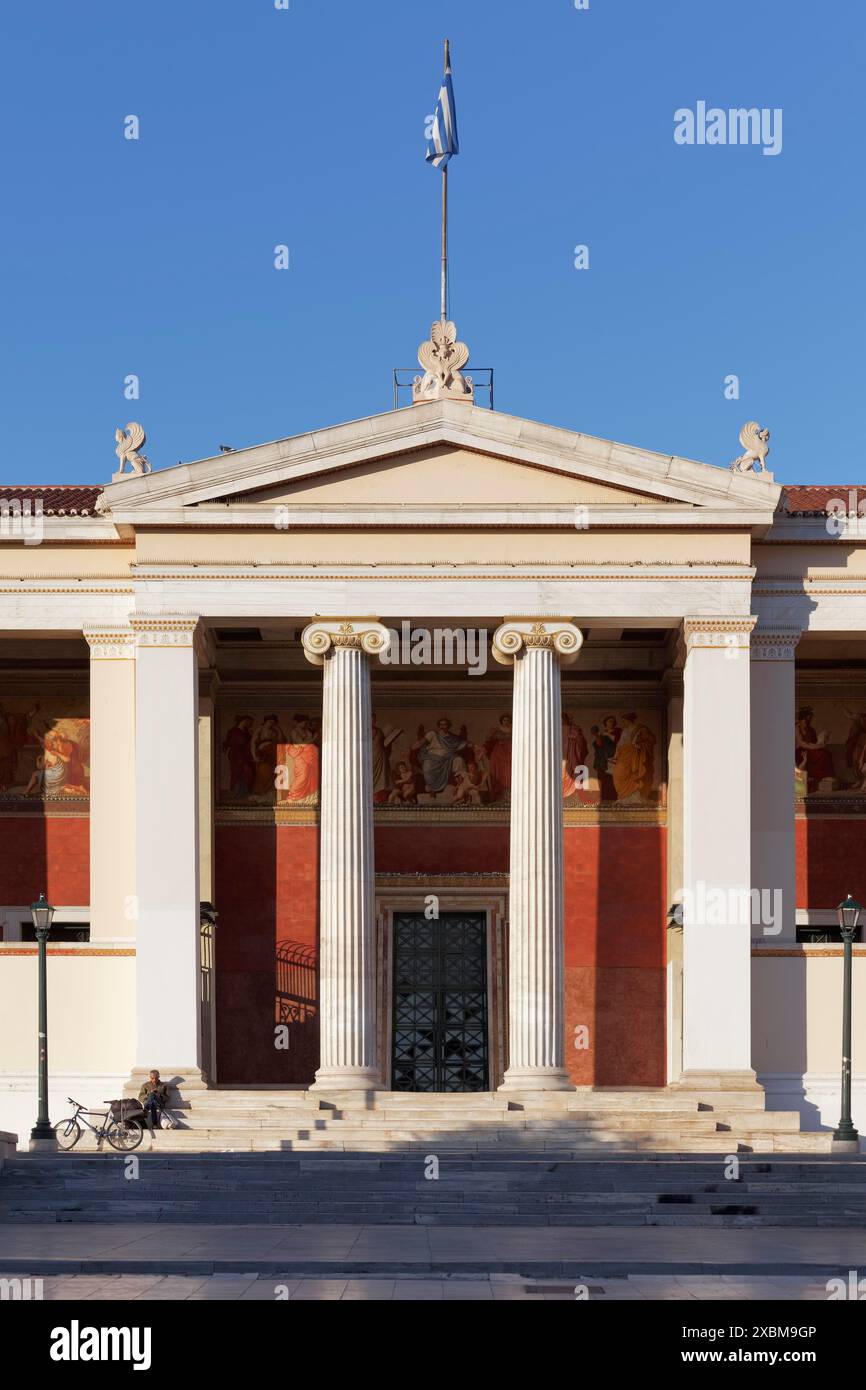 University of Athens, blue sky, neoclassical building, architect ...