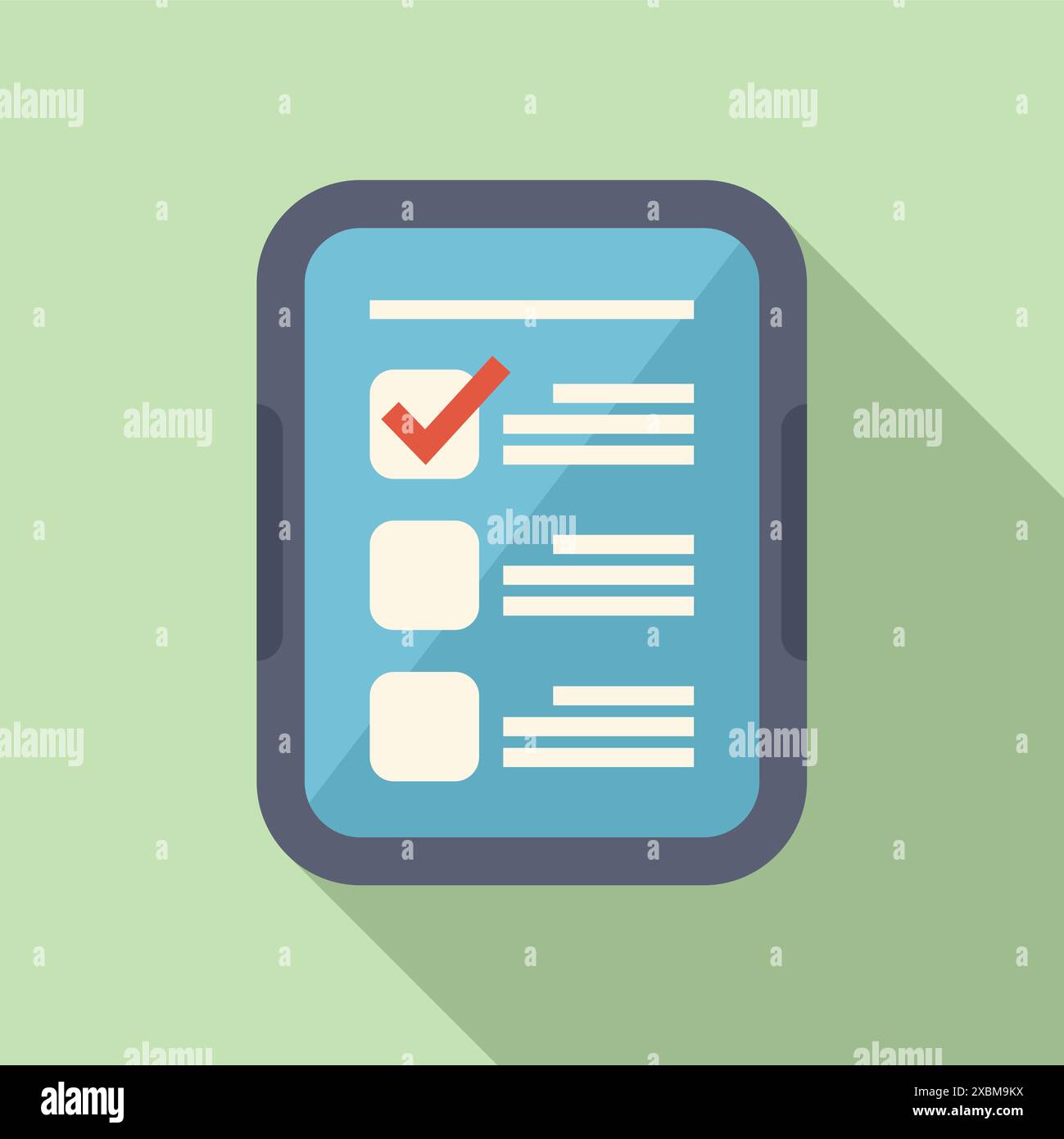 Online survey on tablet with checkboxes, checklist on tablet pc ...