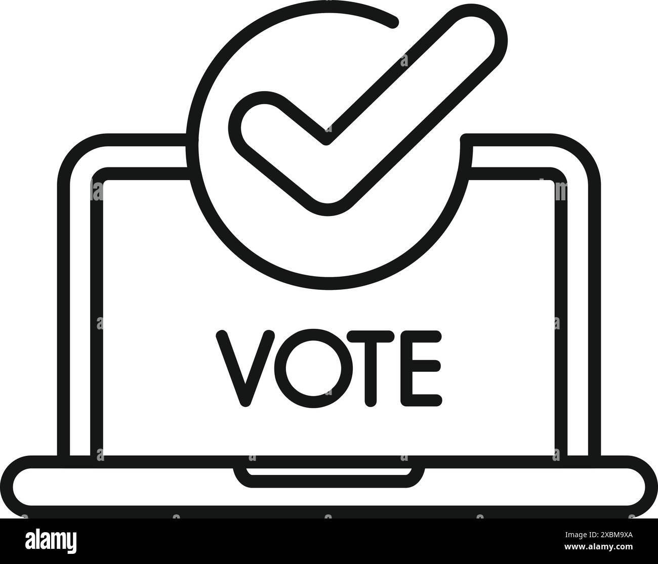 Online voting system showing validated vote on laptop screen Stock ...