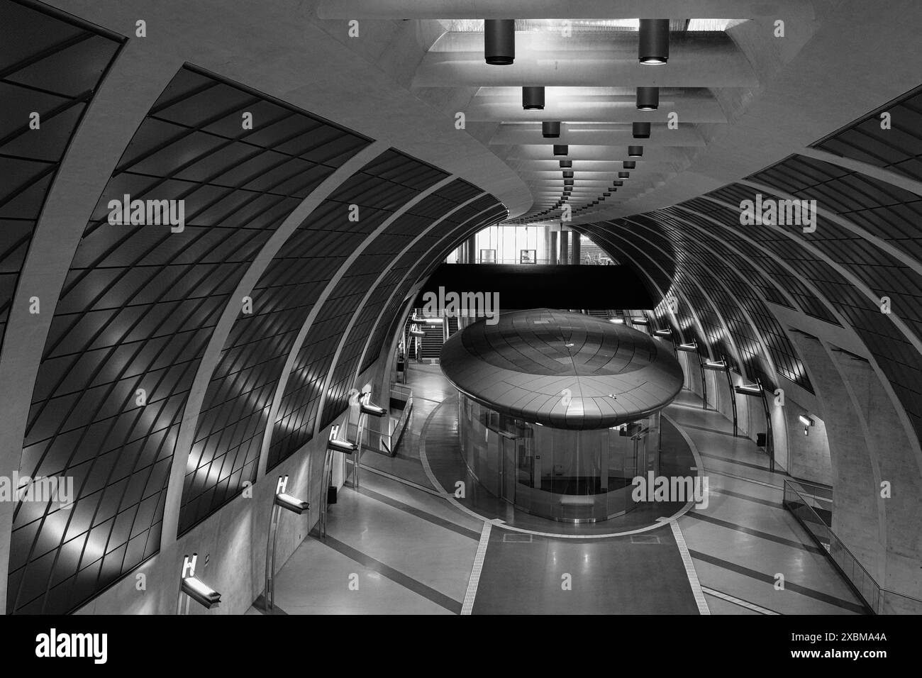 Underground station in Cologne, black and white, Cologne, Germany Stock ...