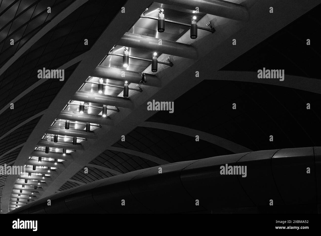 Underground station in Cologne, black and white, Cologne, Germany Stock ...