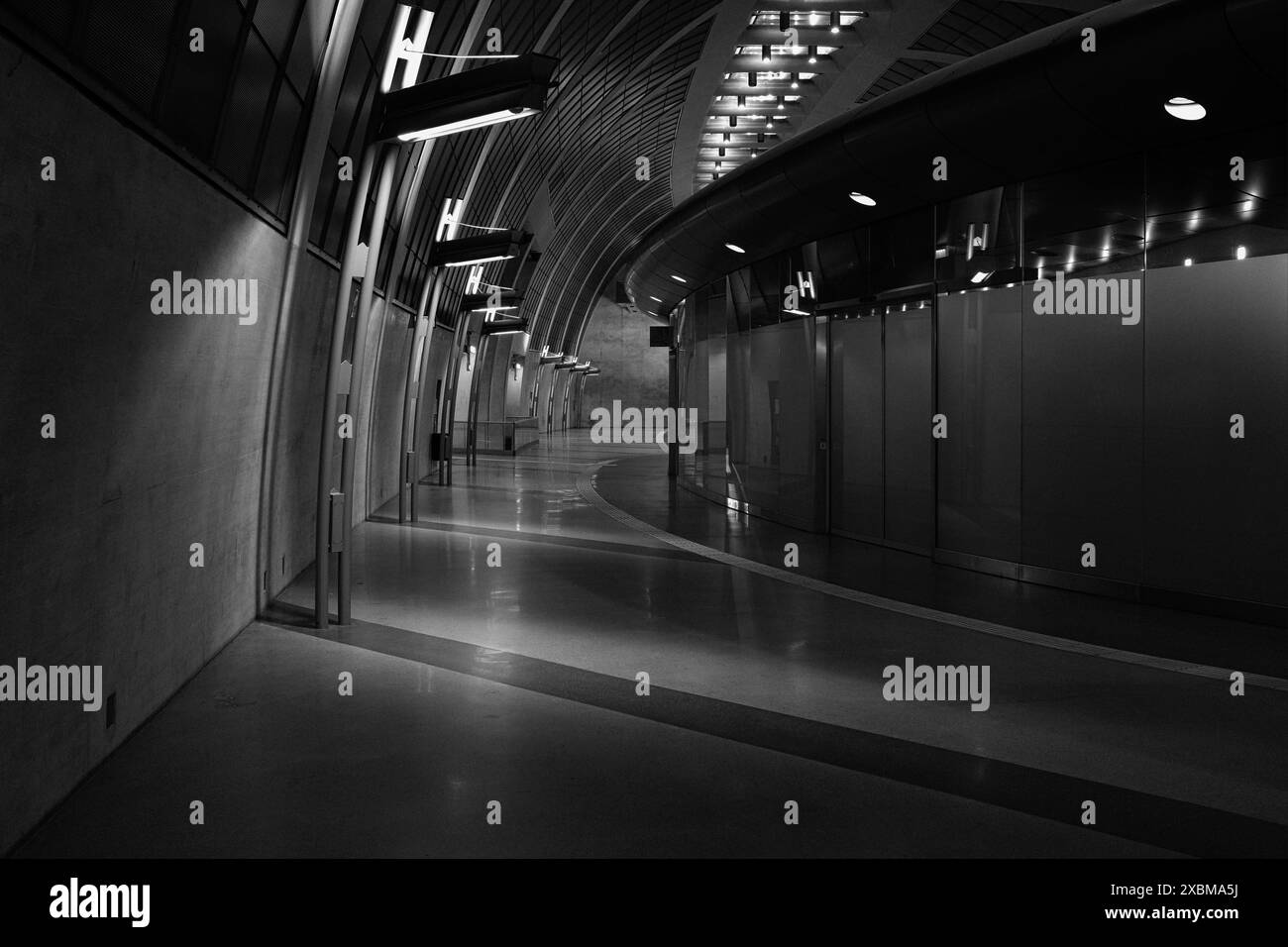 Underground station in Cologne, black and white, Cologne, Germany Stock ...