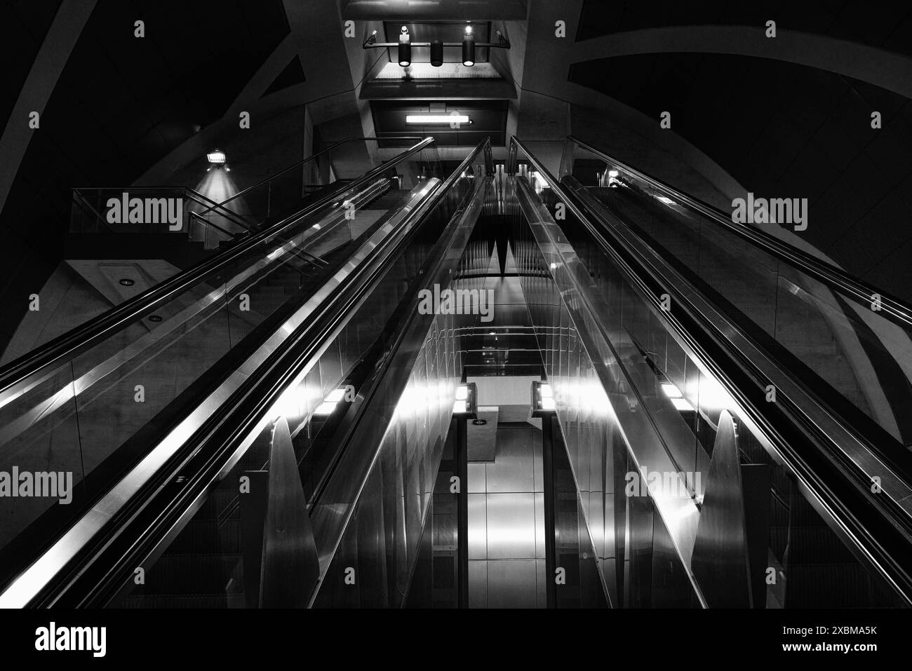 Underground station in Cologne, black and white, Cologne, Germany Stock ...