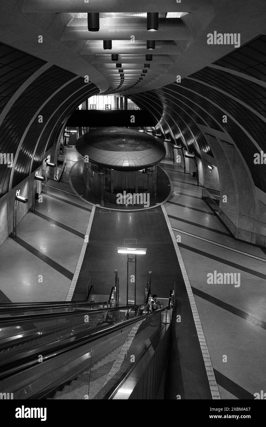 Underground station in Cologne, black and white, Cologne, Germany Stock ...