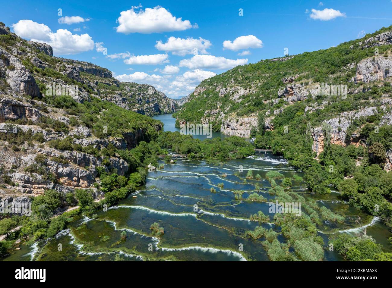 Roski Slap waterfall, cascades, Krka National Park, Dalmatia, Croatia ...