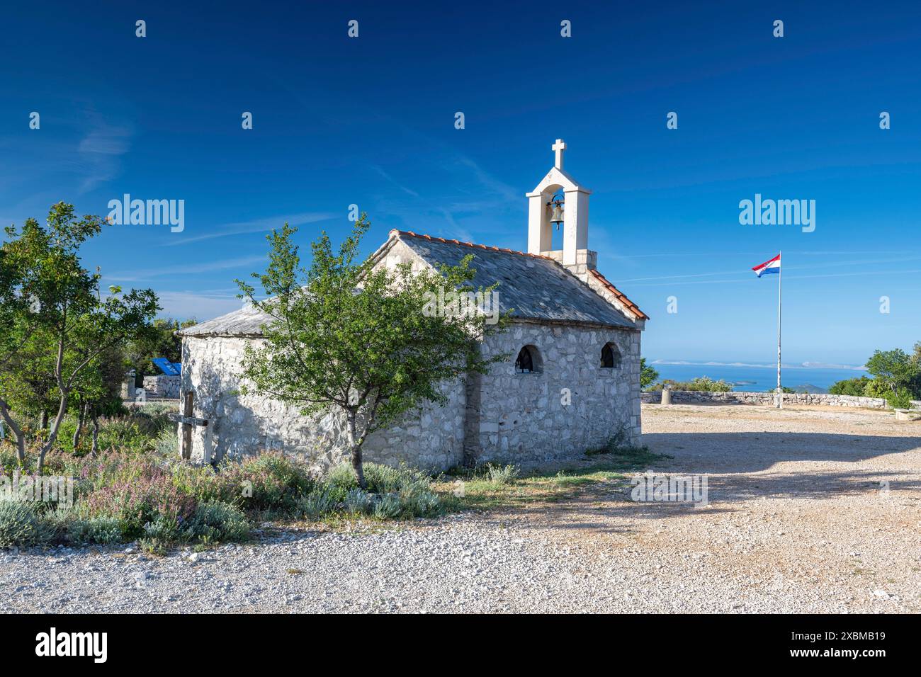 Chapel in Vransko Lake nature park Park, Vrana Lake, Dalmatia, Croatia ...