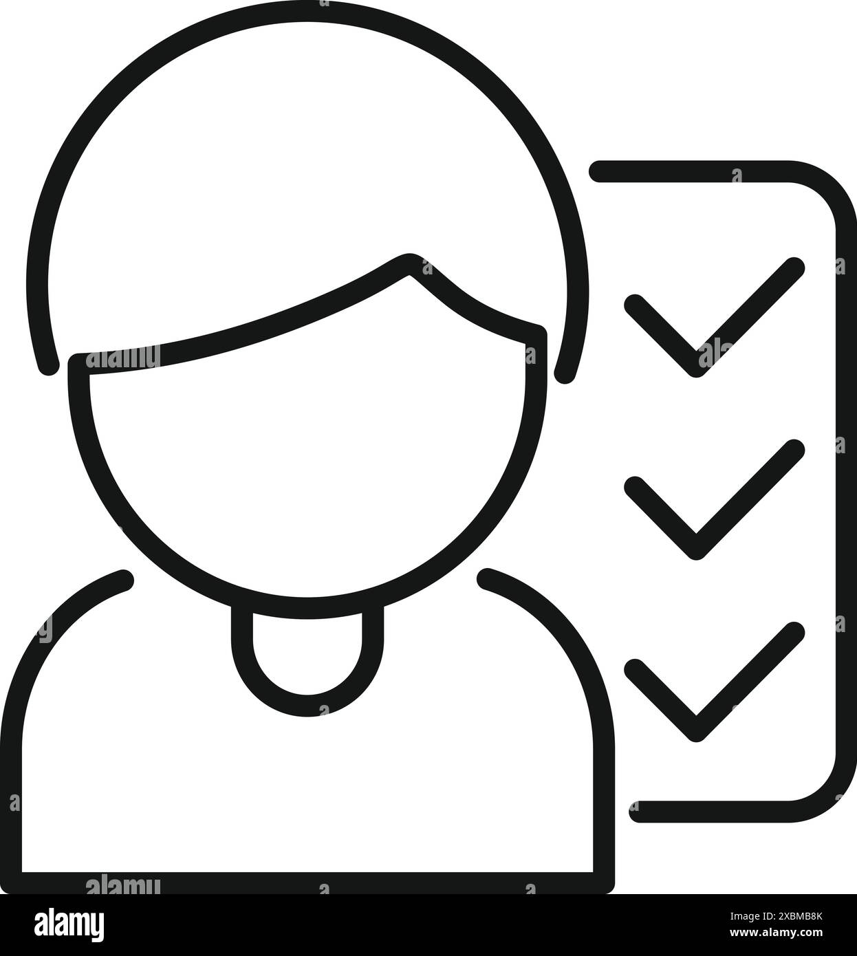 Line Icon Of A Businessman With A Checklist Representing Task Management And Productivity Stock