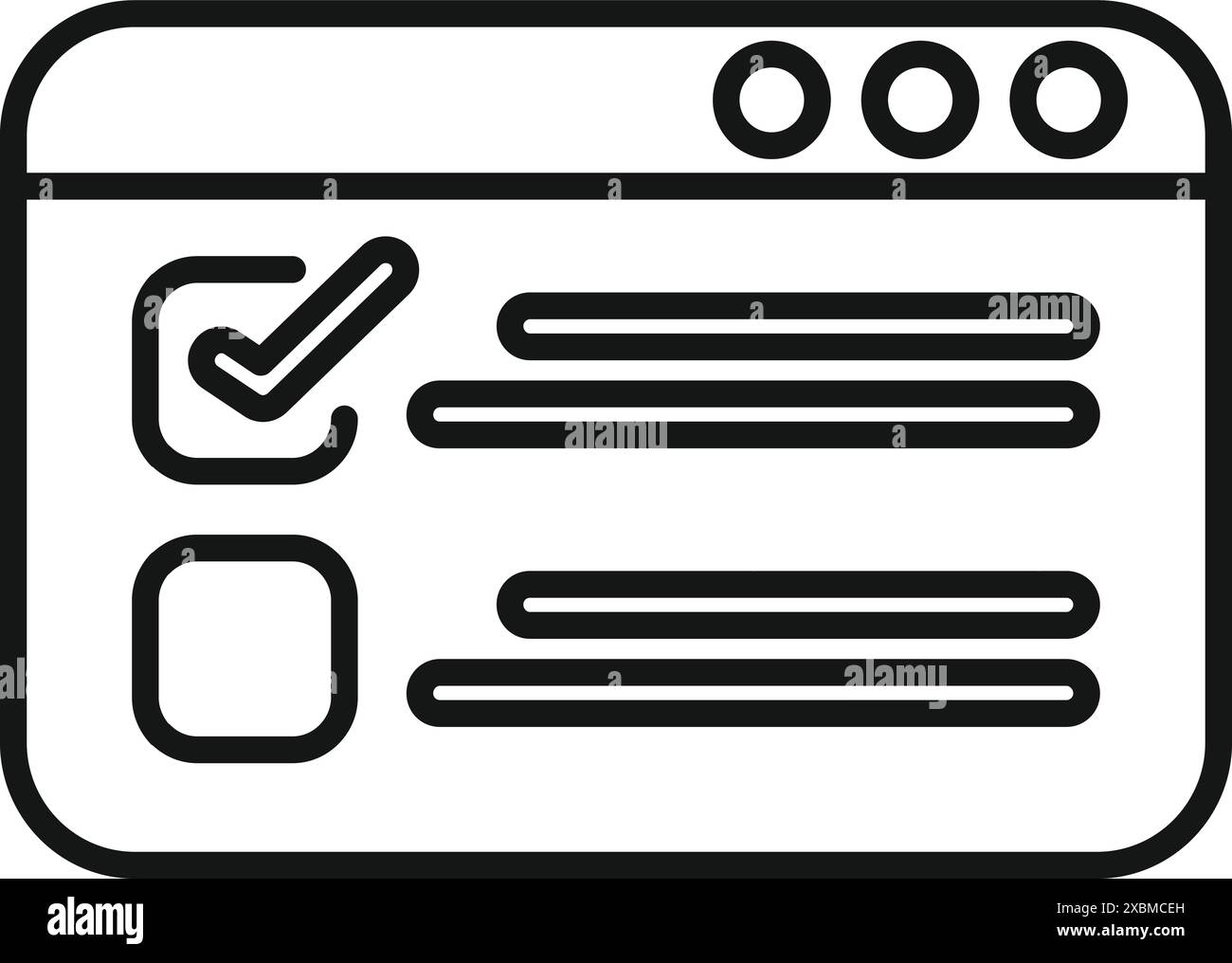 Simple icon of a web based survey or questionnaire being filled out with checkboxes Stock Vector ...