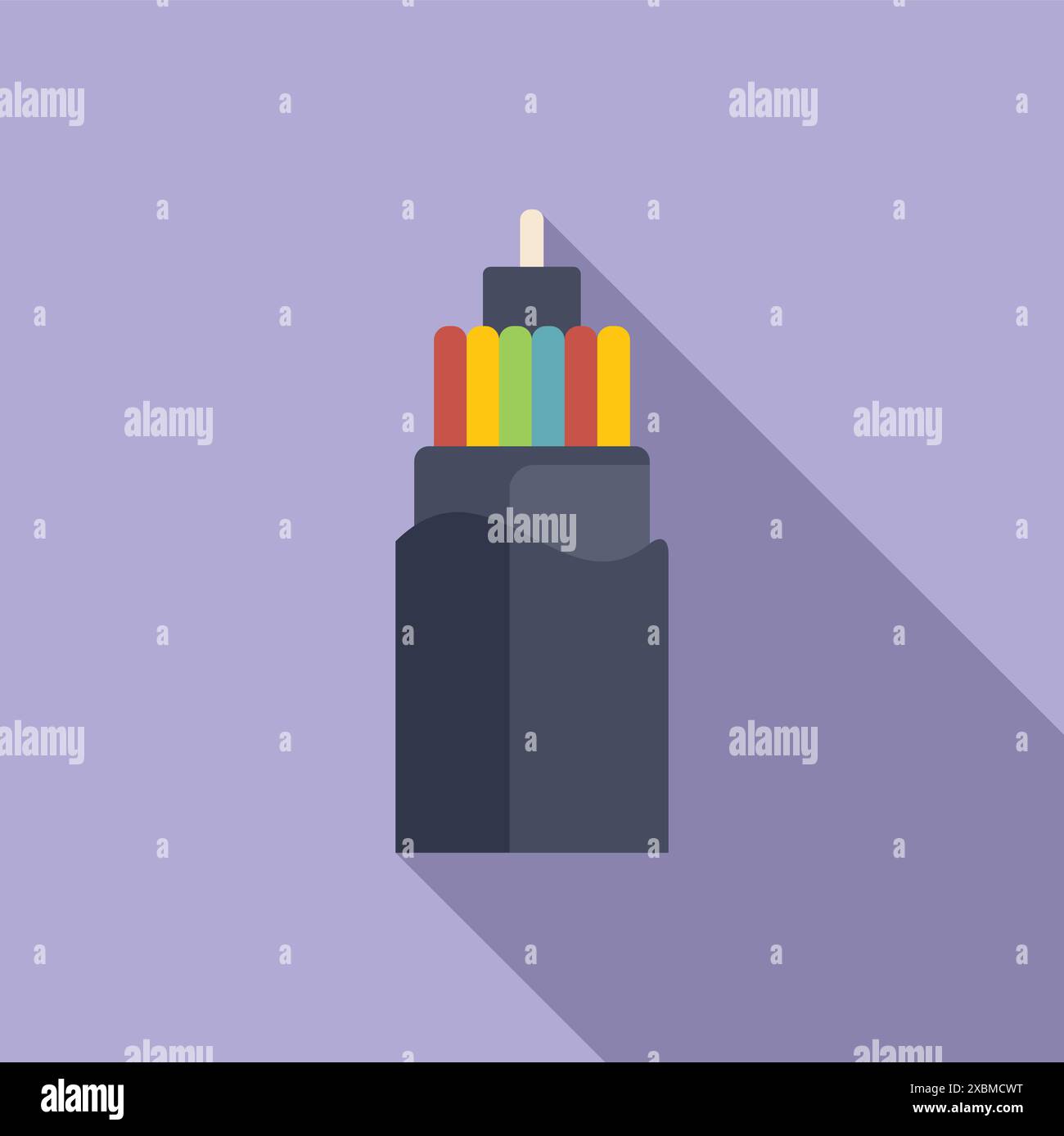 Fiber optic cable is transmitting data in this colorful illustration ...