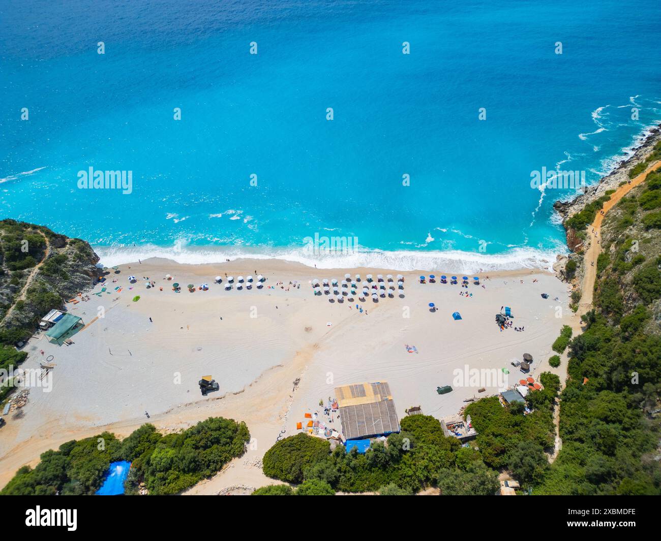 Aerial view of the Gjipe Beach coastline between Dhermi and Himara on ...
