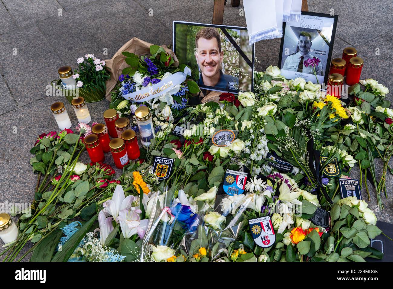 Berlin Germany June 7, 2024: Silent march by the police for colleague ...