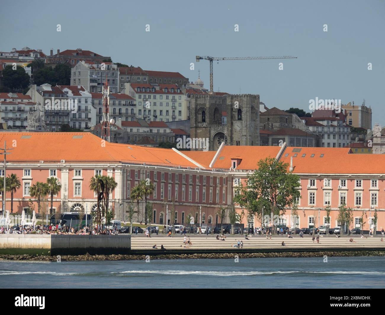Historic buildings with red roofs and an old tower in a corresponding ...
