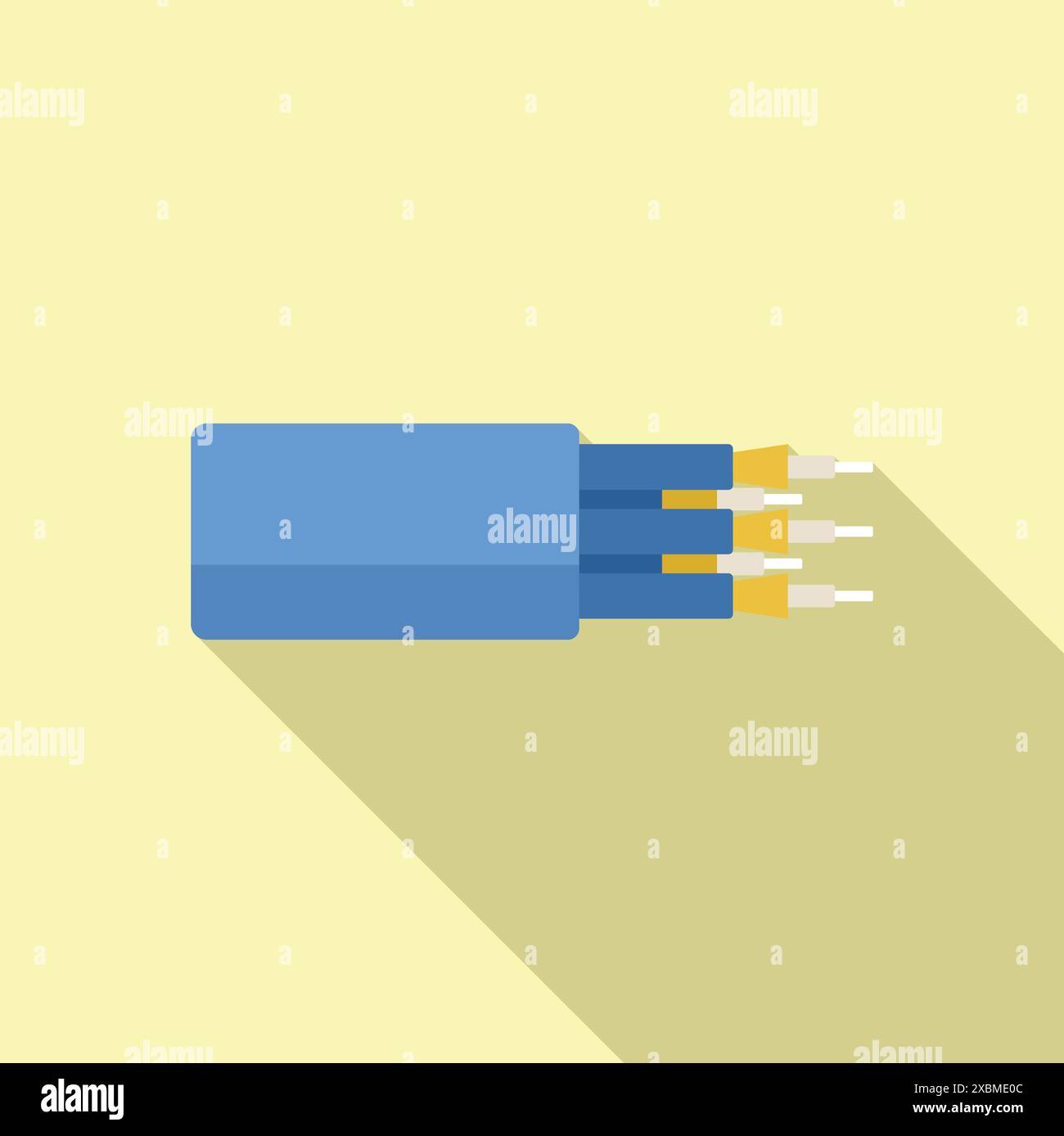Optical fiber cable transmitting digital data through glass wires Stock ...