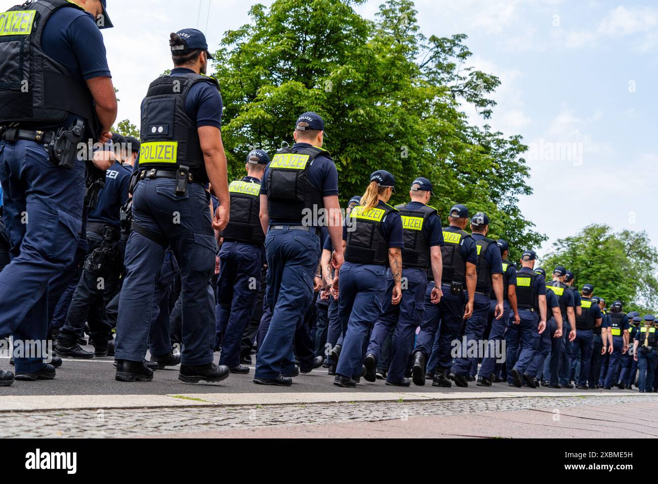 Berlin Germany June 7, 2024: Silent march by the police for colleague ...