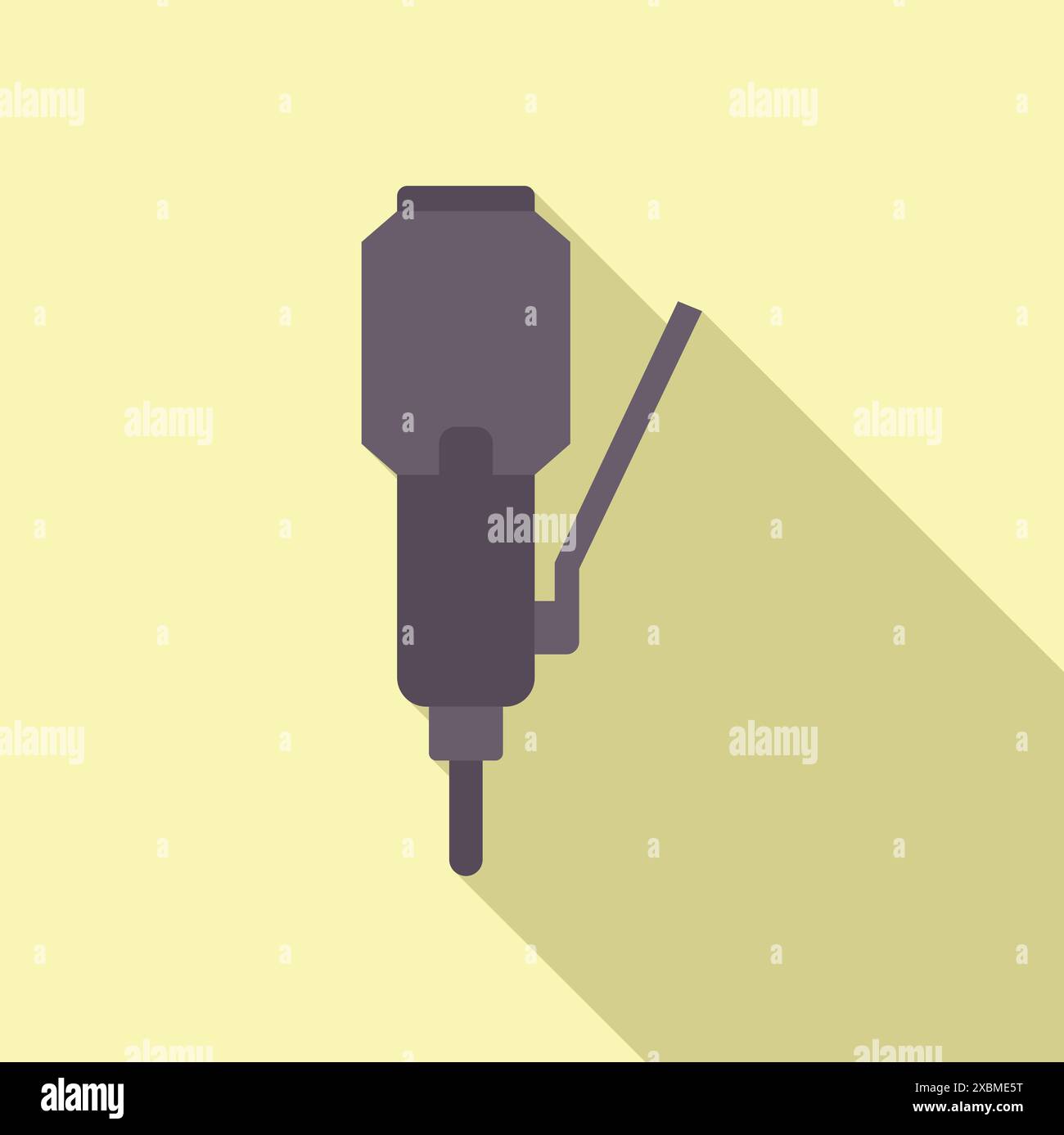 Minimalist flat design illustration of a pneumatic drill, ideal for ...