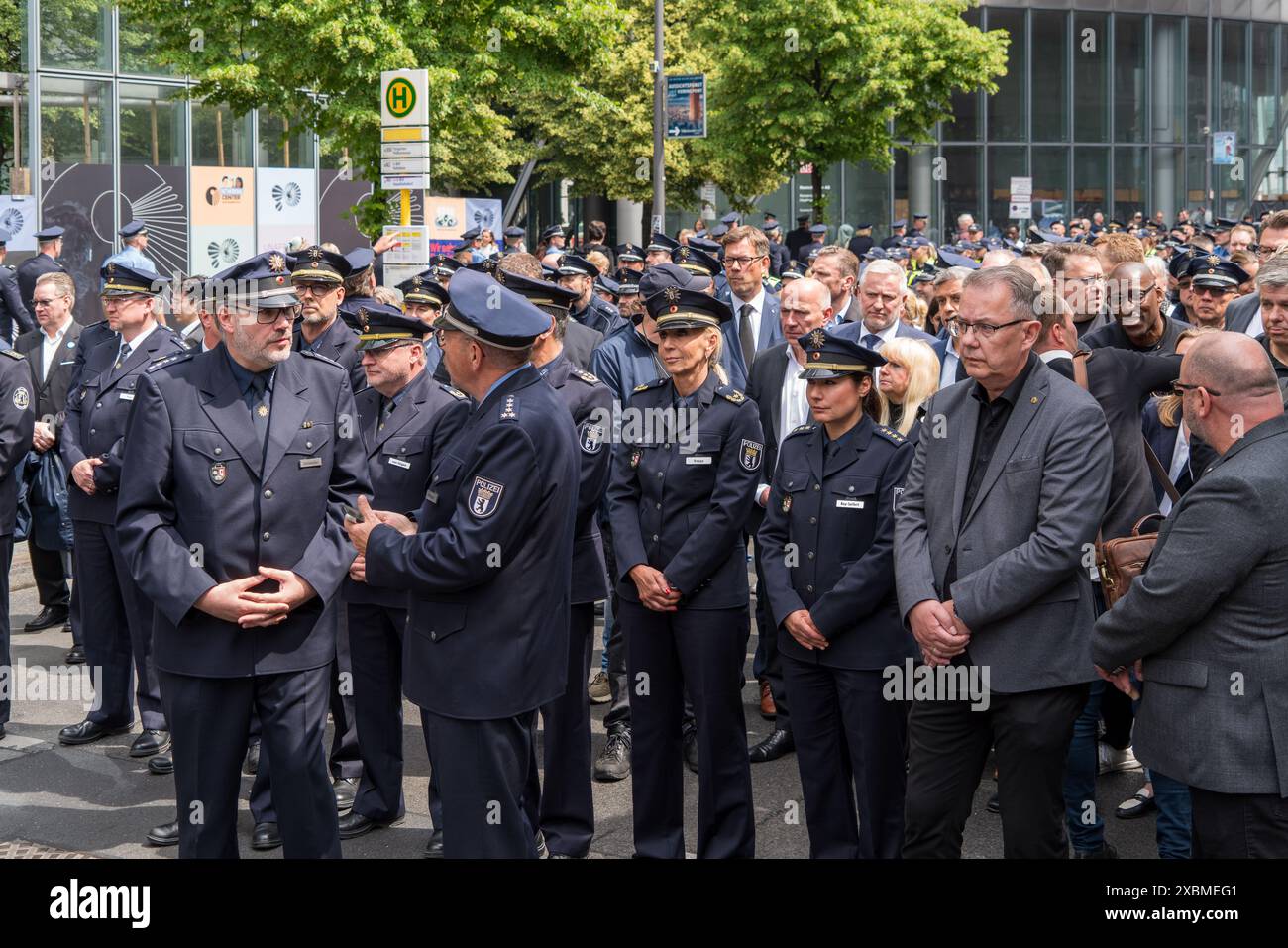 Berlin Germany June 7, 2024: Silent march by the police for colleague ...