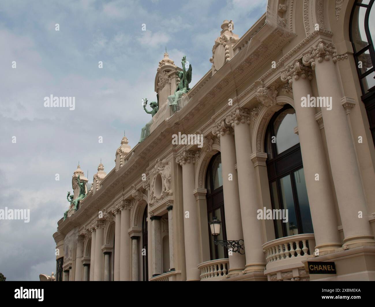 Historic magnificent facade of a building with detailed architectural ...