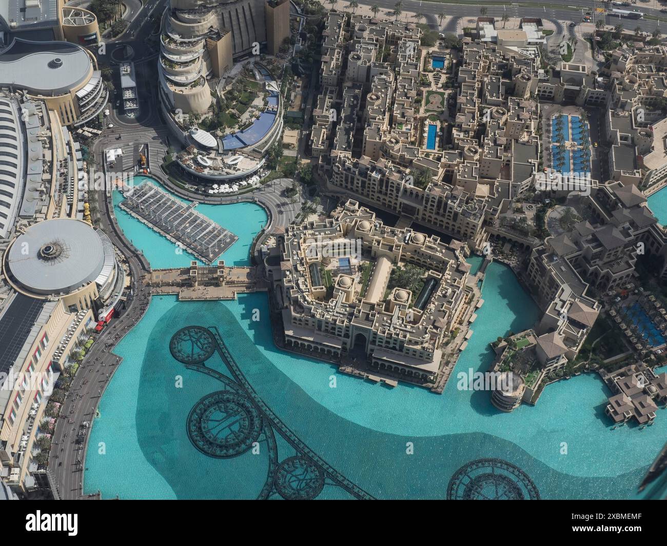 Aerial view of a modern city with architecturally impressive buildings ...