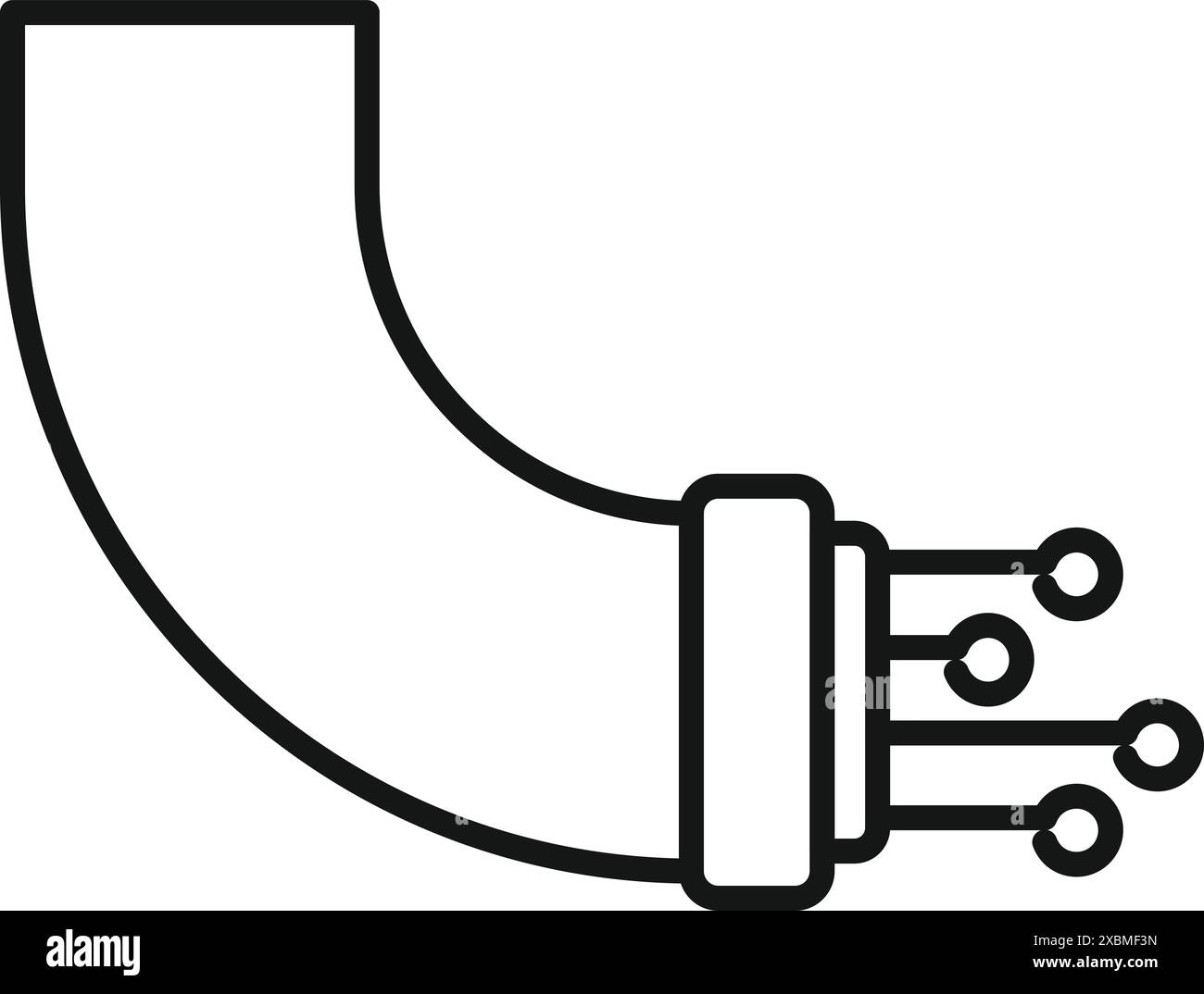 Optic fiber cable making a fast and reliable connection, symbolizing ...