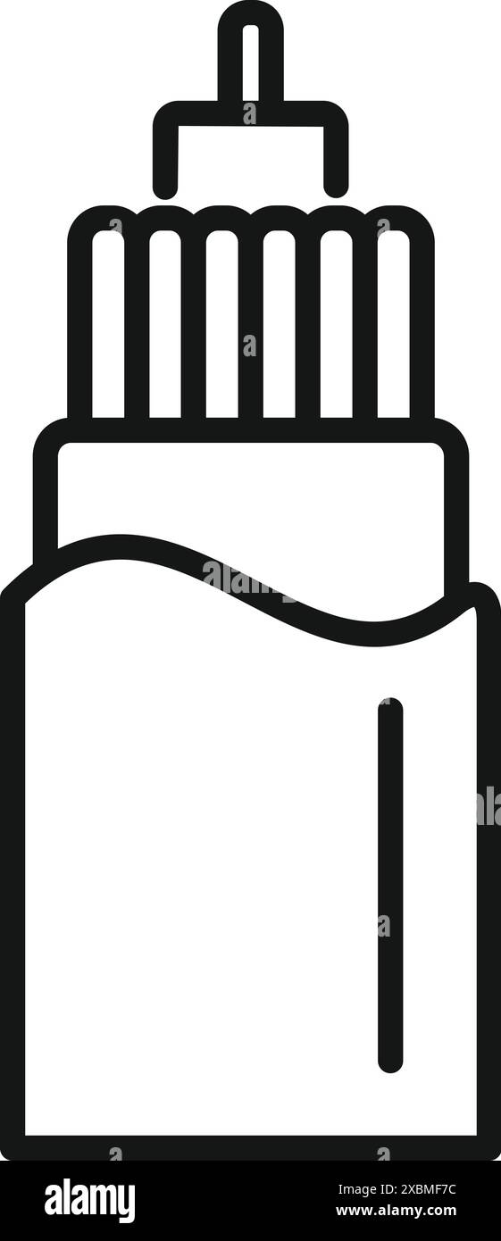 Line art icon representing an optic cable wire for high speed data ...