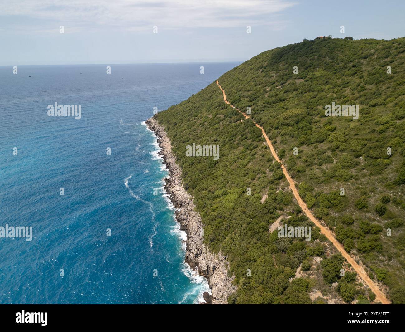 Aerial view of the Gjipe Beach coastline between Dhermi and Himara on ...
