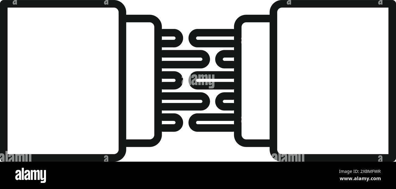 Fiber optic cable connecting showing data transferring between two ...