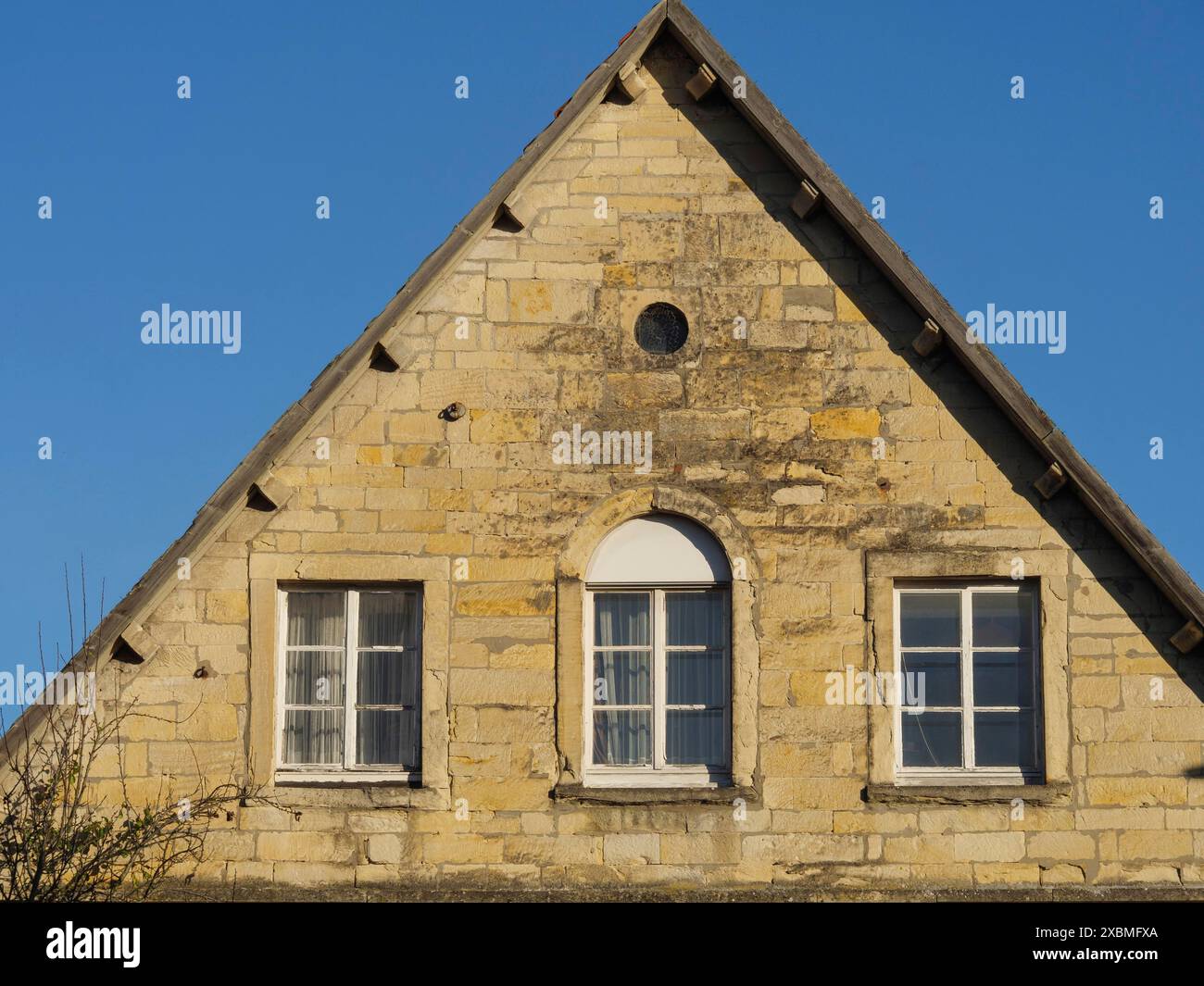 Gable roof under blue sky hi-res stock photography and images - Alamy