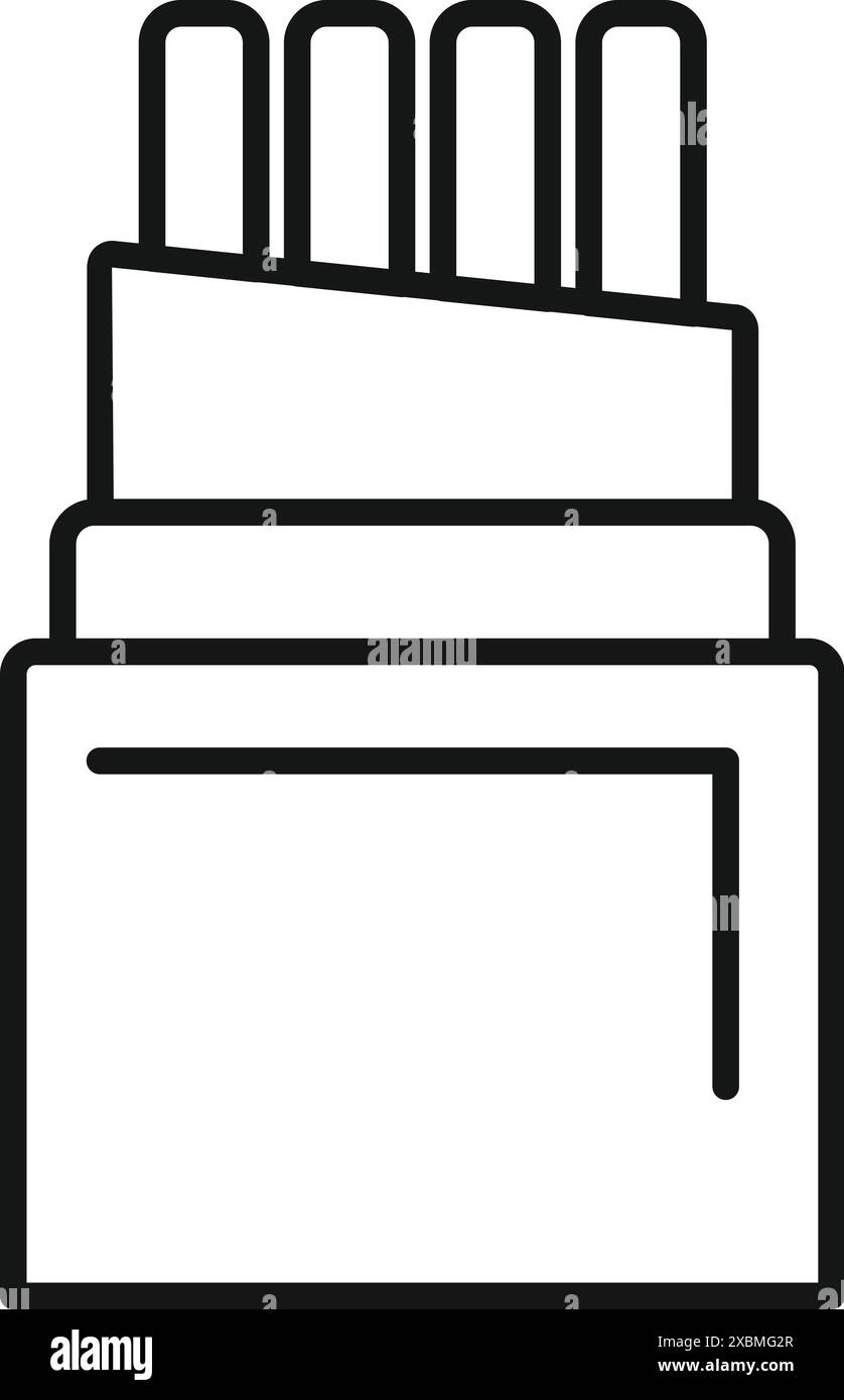 Line style icon of an optic cable showing the optical fibers ...