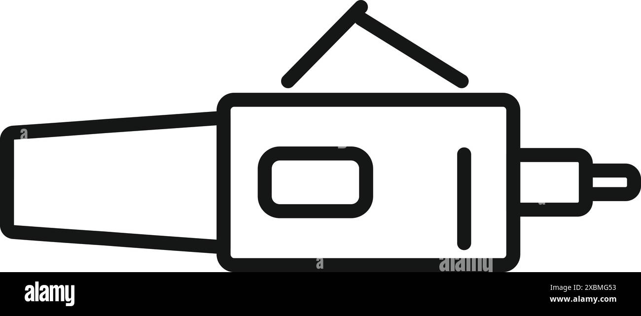 Simple icon of a fiber optic cable splicing machine being used to ...