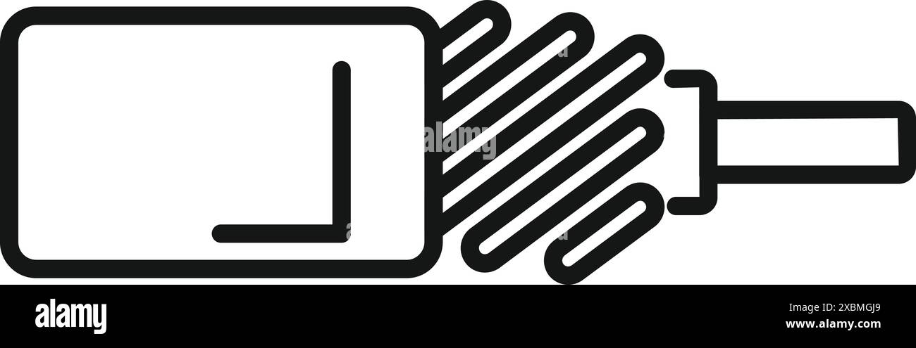 Line drawing of a medical endoscope with a flexible tip for minimally ...