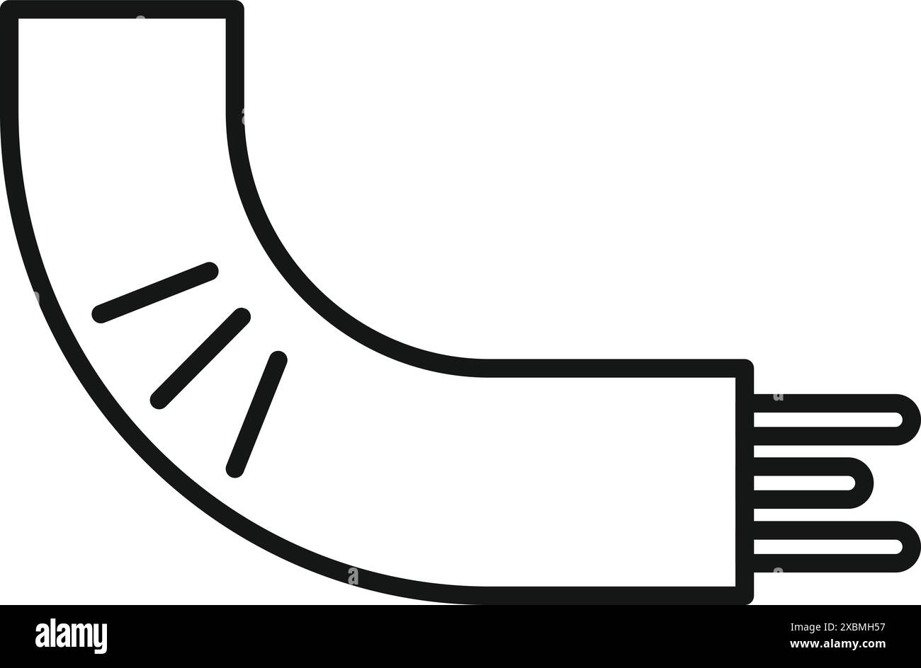 Optical fiber cable bending showing the internal structure with light ...