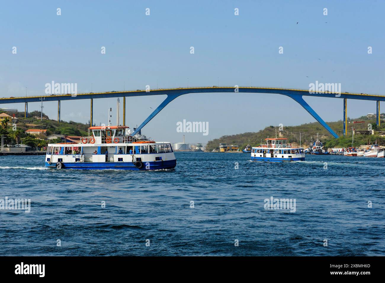 View of high road bridge Queen Juliana Bridge Queen Juliana Bridge over ...