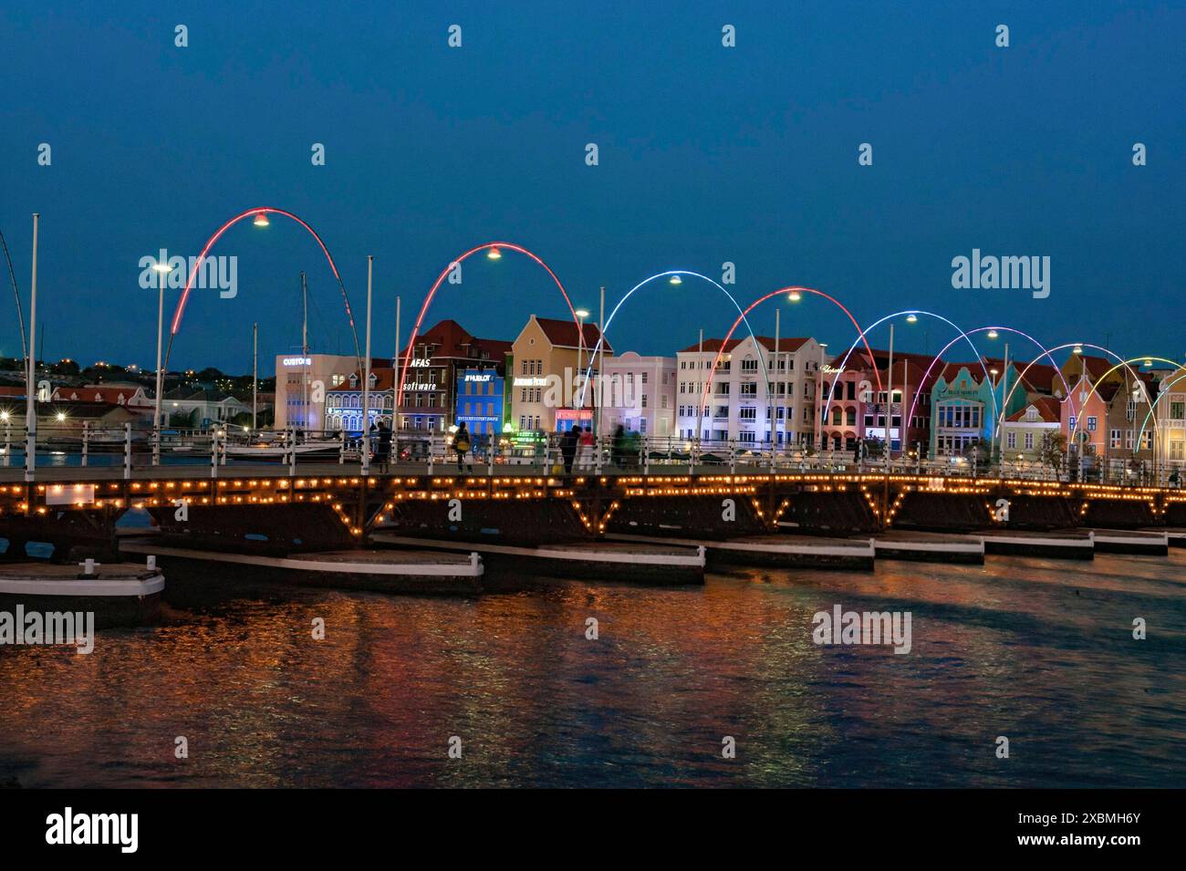 View at dusk of Queen Emma Bridge Queen Emma Bridge swing bridge Emma ...