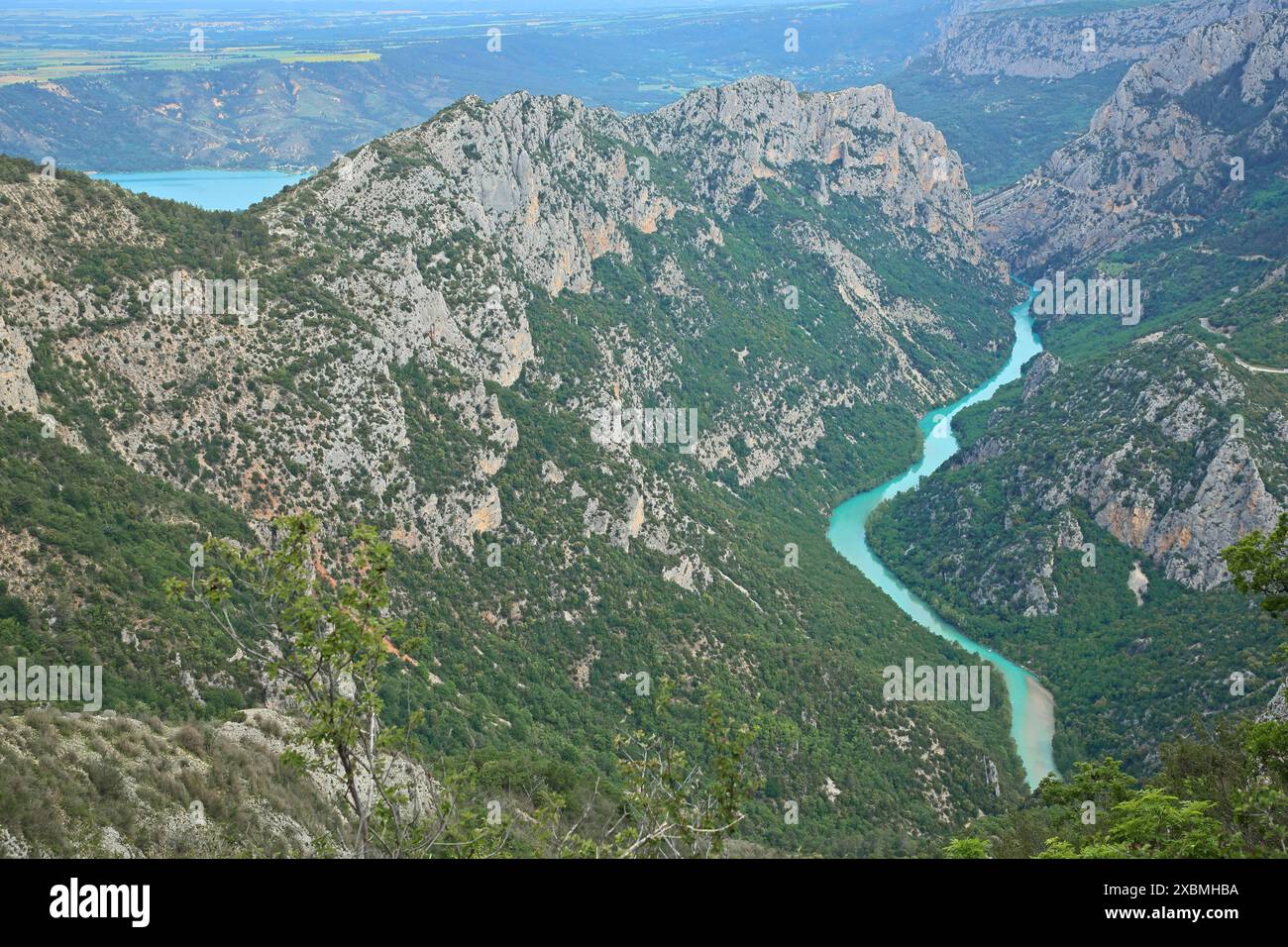Gorges du Verdon, Verdon Gorge and reservoir Lac de Sainte-Croix with ...