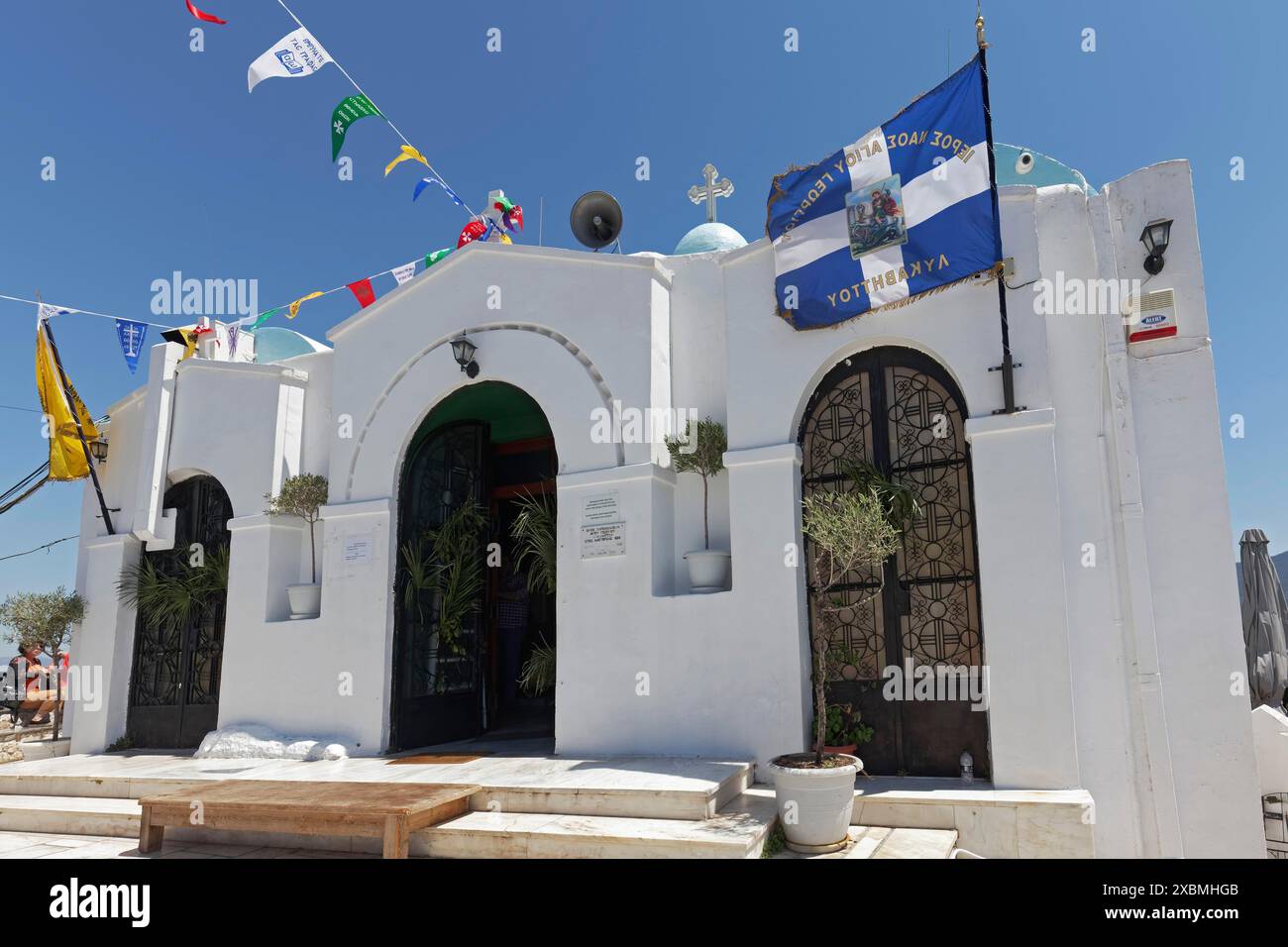 White Chapel of Agios Georgios from 1870, Lycabettus Hill, Lykavittos ...