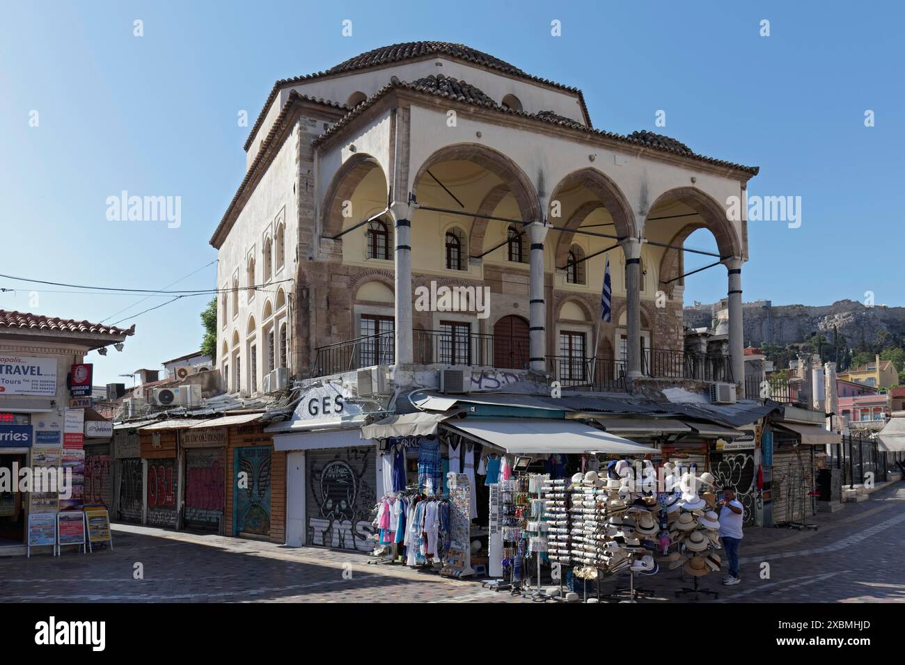 Ottoman Mosque from 1759, Monastiraki Square, Plaka Old Town, Athens ...